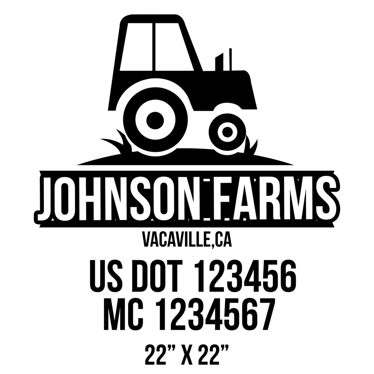 Farm Company Name Truck Decal (USDOT), 2 Pack – US Decals