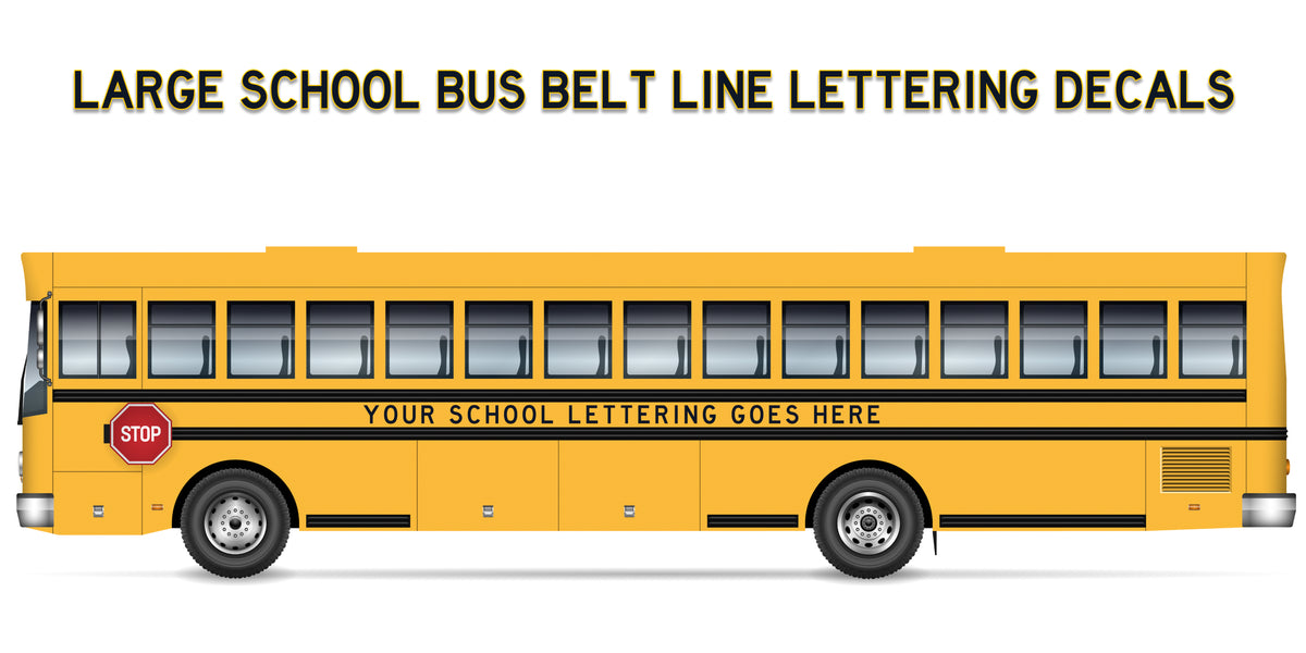 Large School Bus Beltline Lettering Decal Stickers, 2 Pack – US Decals