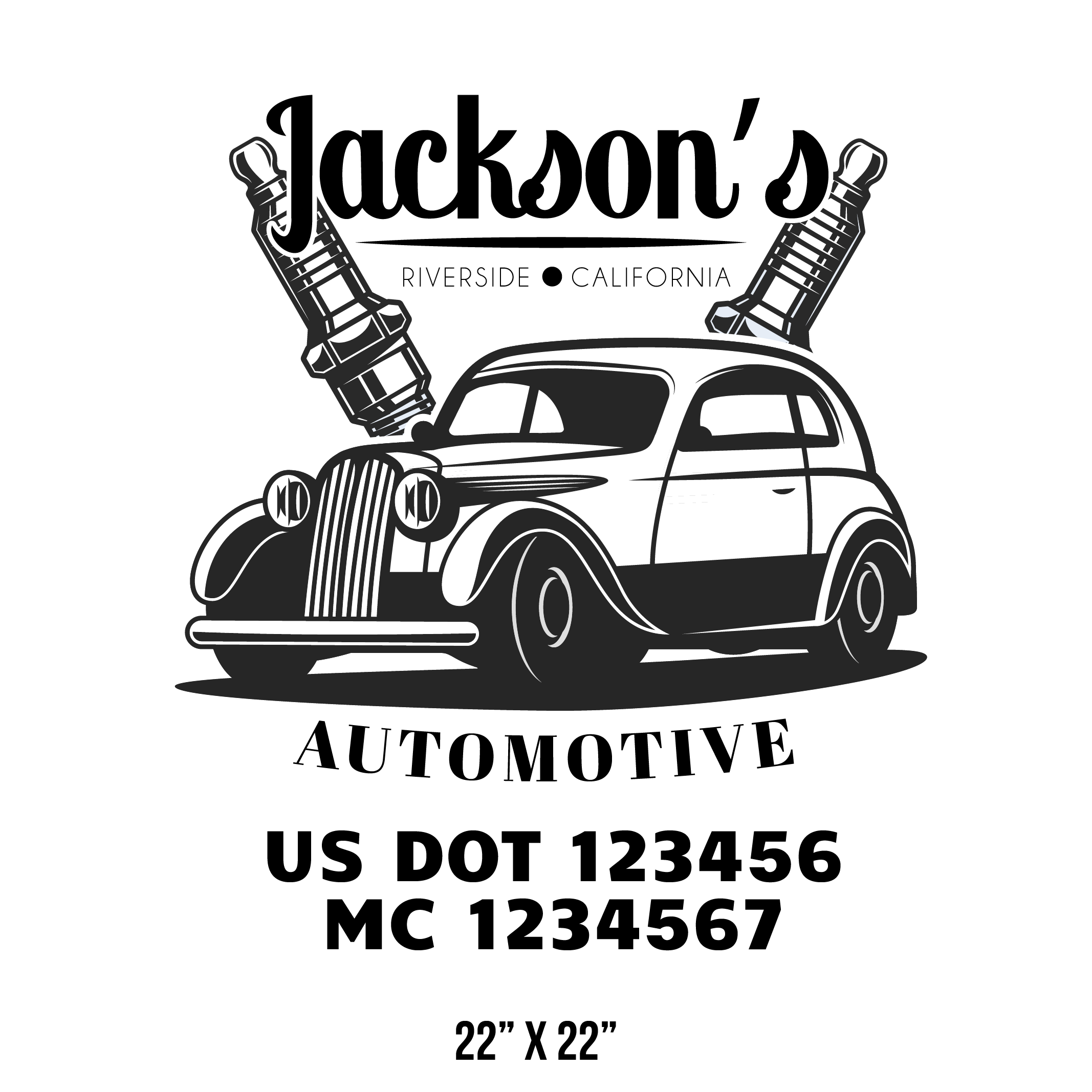 Mechanic, Auto Repair, Auto Body Shop Company Decal, 2 Pack – US Decals