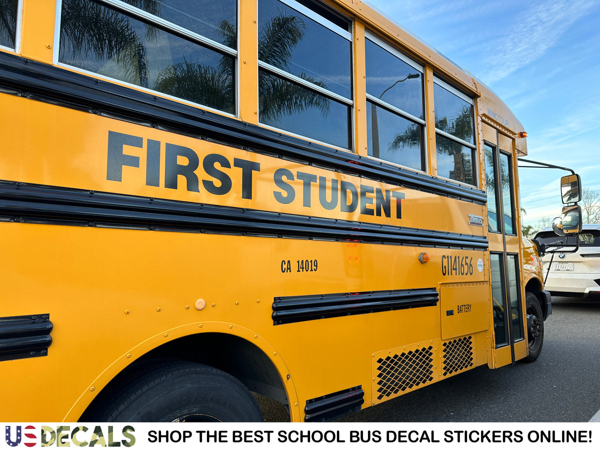 Large School Bus Beltline Lettering Decal Stickers, 2 Pack – US Decals