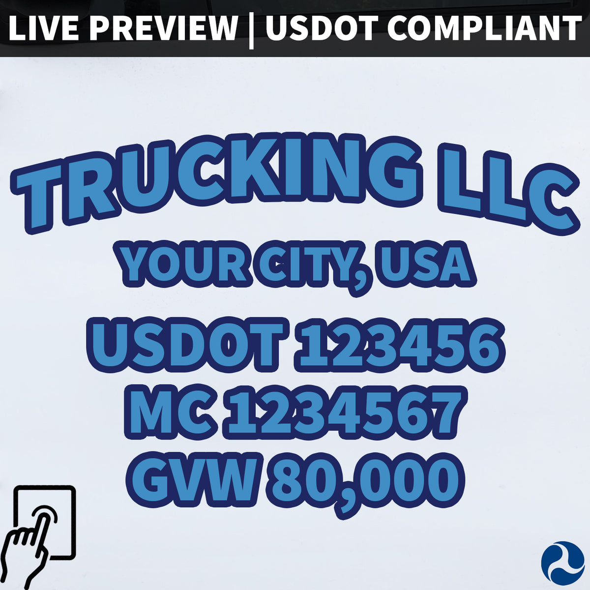 USDOT (DOT) Number Sticker Decal Lettering for DOT Compliance (Set of ...