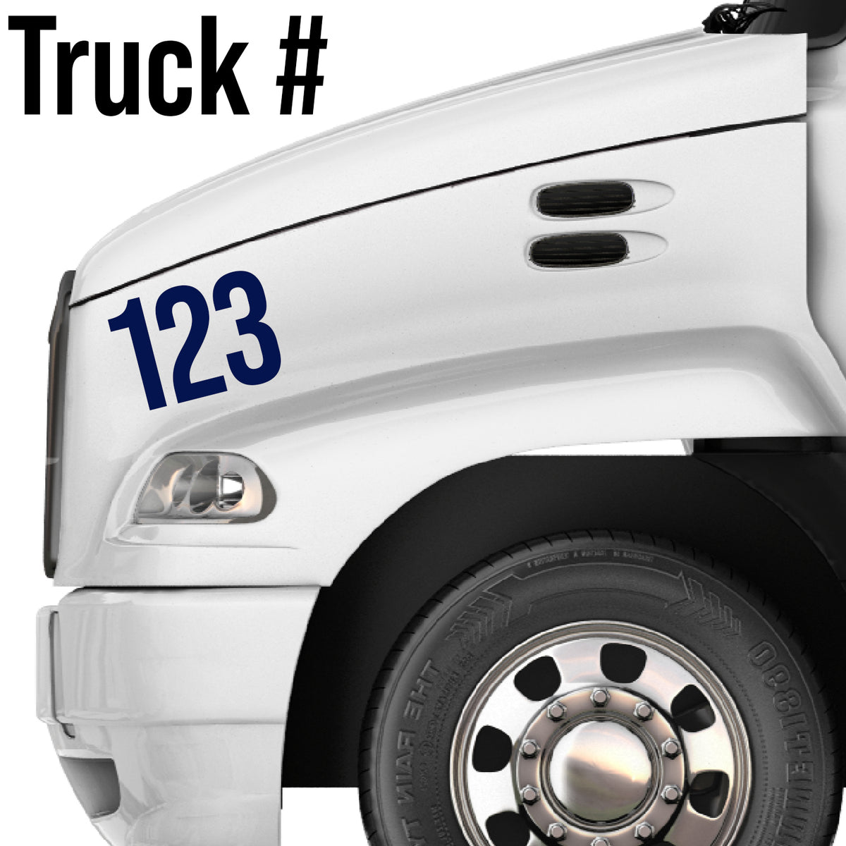Truck (Unit) Number Decal Sticker Lettering (Live Preview), 2 Pack – US ...