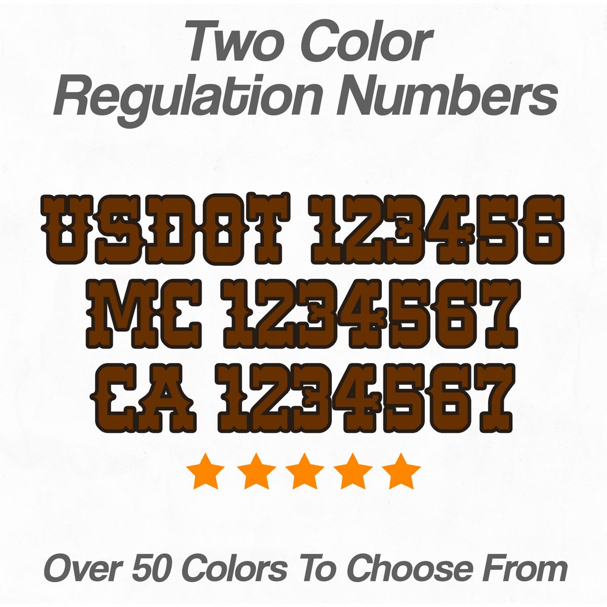 Two Color Three Line Number Decal, (USDOT) 2 Pack – US Decals