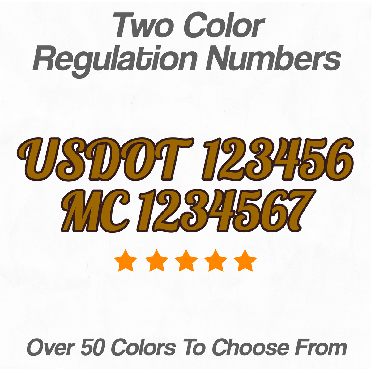 Two Color Two Line Number Decal, (USDOT) 2 Pack – US Decals