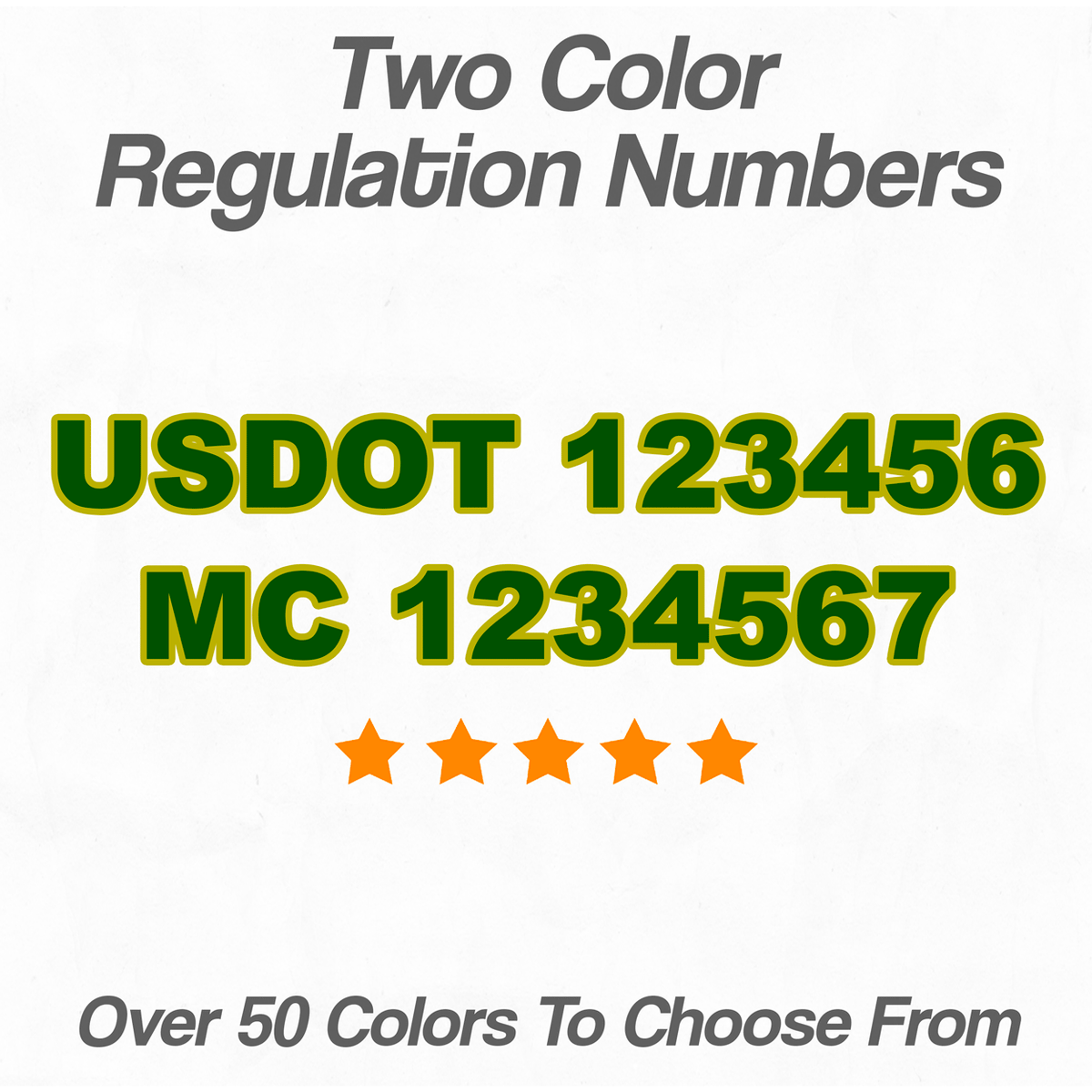 Two Color Two Line Number Decal, (USDOT) 2 Pack – US Decals